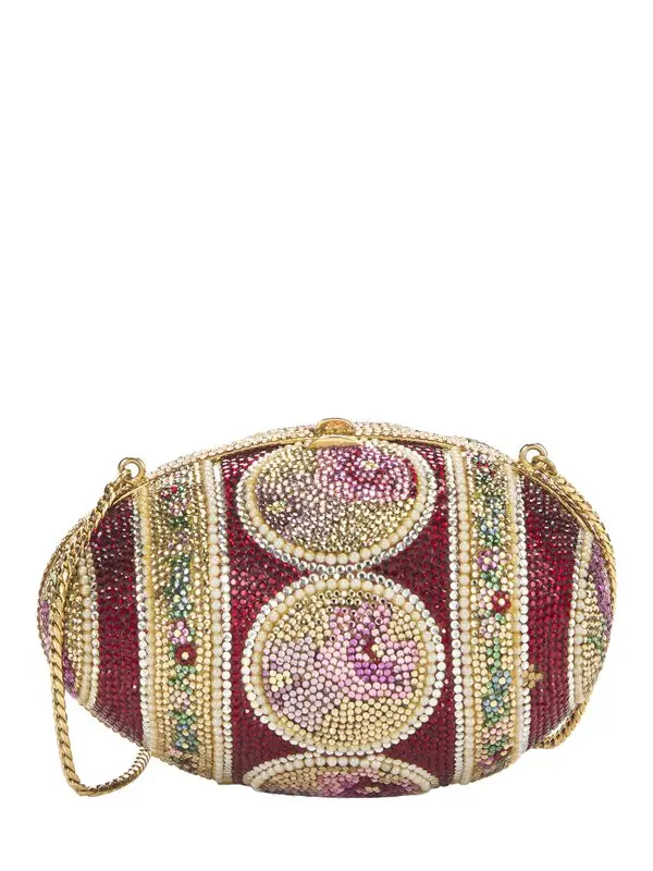 Judith Leiber Crystal Minaudière - Red