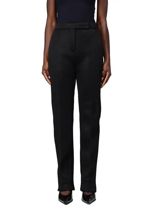Max Mara Textured Mesh Trousers - Black