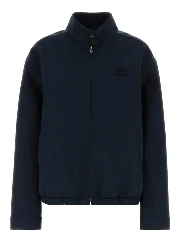 Miu Miu Zip-up Jacket With Stand Collar - Blue
