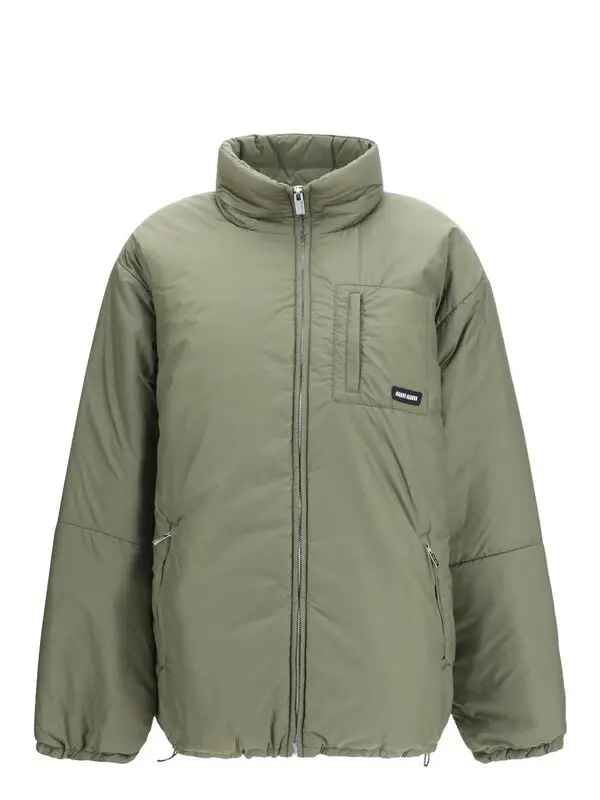 Miu Miu Down Jacket With Stand Collar - Green