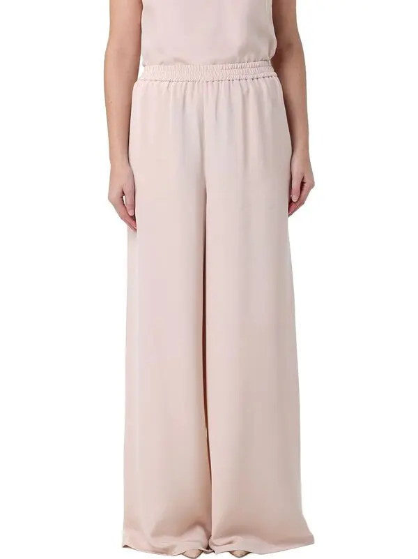Max Mara Volonti  High-waisted Silk Palazzo Trousers With Elastic Waist - Cream