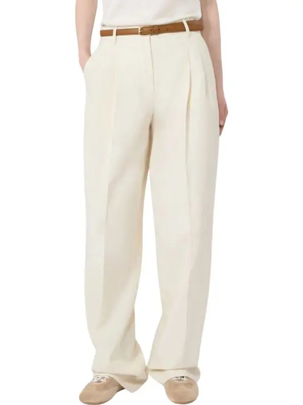 Max Mara Tailored Cotton Trousers - Cream
