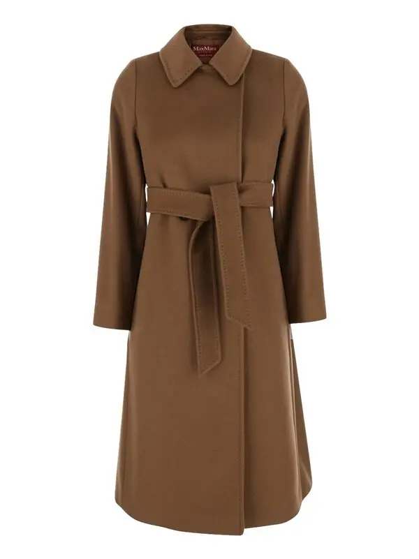Max Mara Belted Wool Jacket - Brown