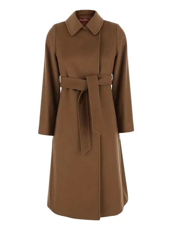 Max Mara Belted Wool Jacket - Brown
