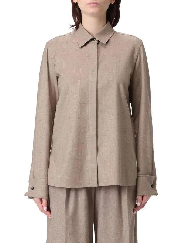 Max Mara Button-up Shirt In Cashmere Blend - Gray