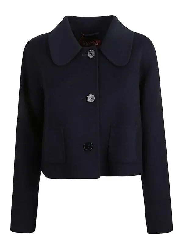 Max Mara Jacket In Virgin Wool Blend - Blue