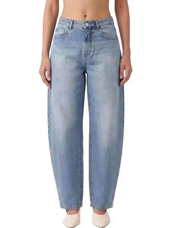 ALAIA Baggy Cotton Denim Jeans Alaia - Blue