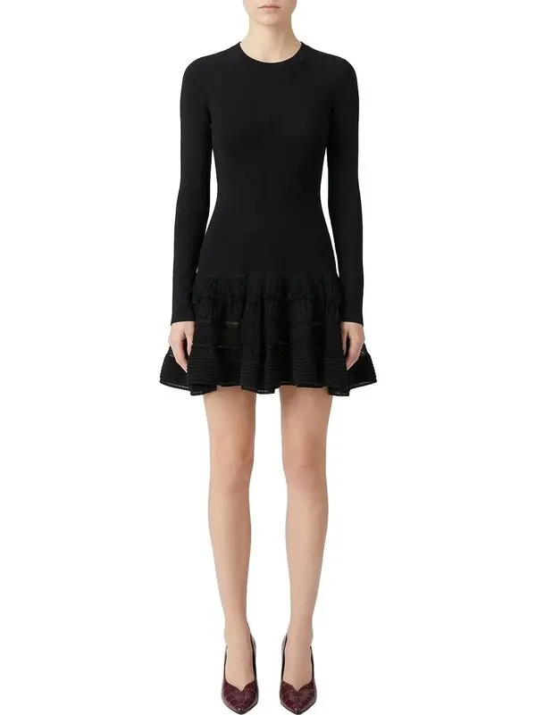 ALAIA Alaia Knit Crinoline Mini Dress - Black