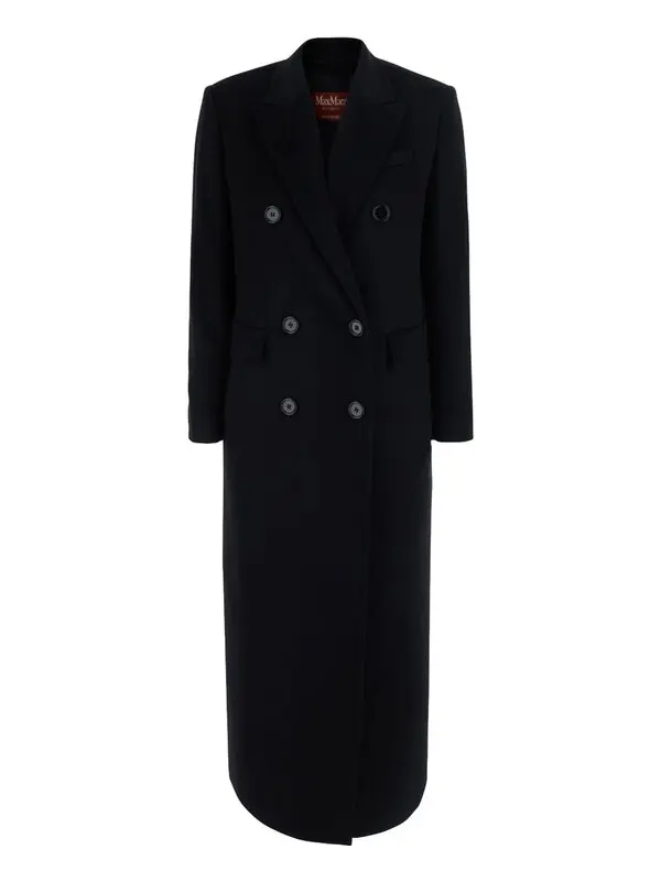 Max Mara Double Breasted Long Coat - Black