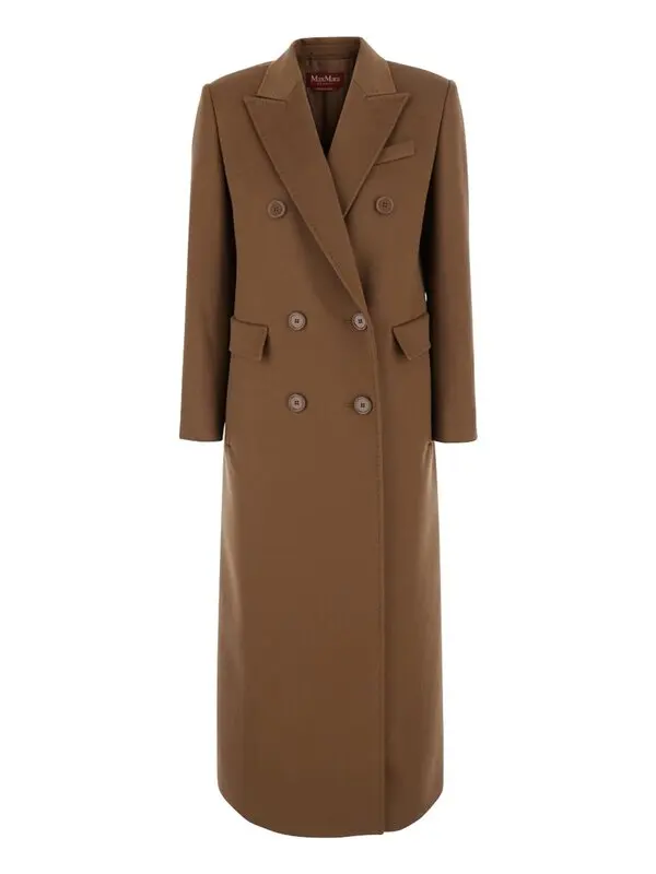 Max Mara Double Breasted Long Coat - Brown
