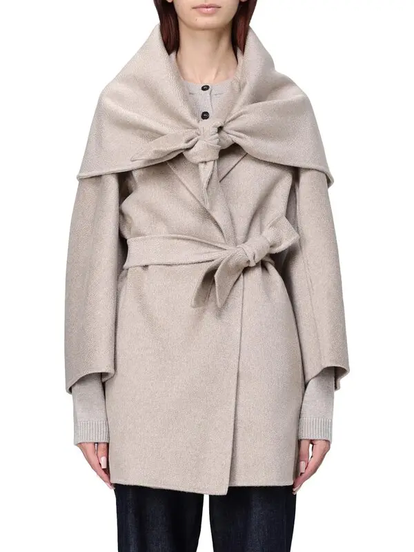 Max Mara Short Robe Coat In Pure Cashmere - Cream