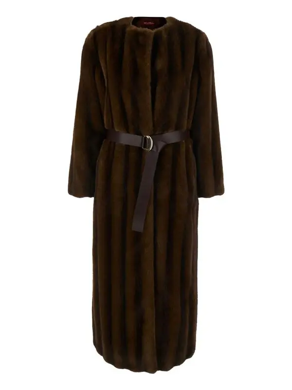 Max Mara Long Fur Coat - Brown