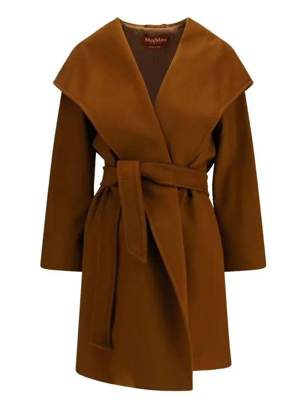 Max Mara Belted Wool Coat - Brown