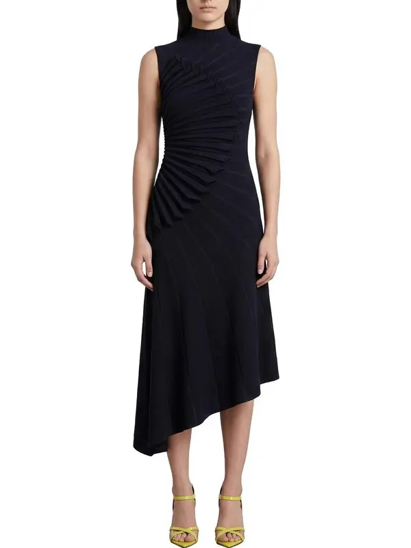 ALAIA Alaia Virgin Wool Midi Dress - Blue