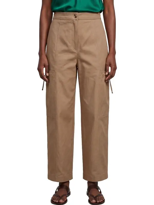 Max Mara Stretch Cotton Cargo Trousers - Cream