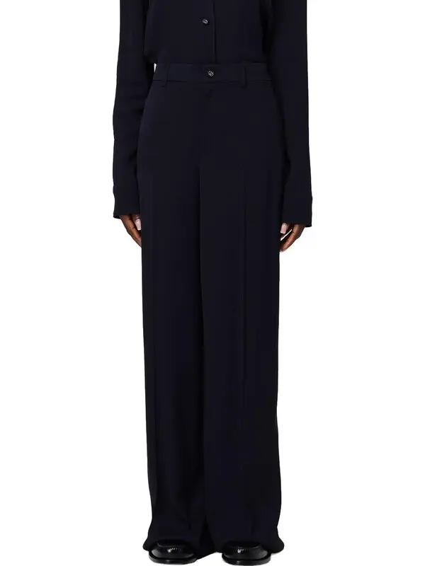 Gucci Viscose Wide Leg Trousers - Blue