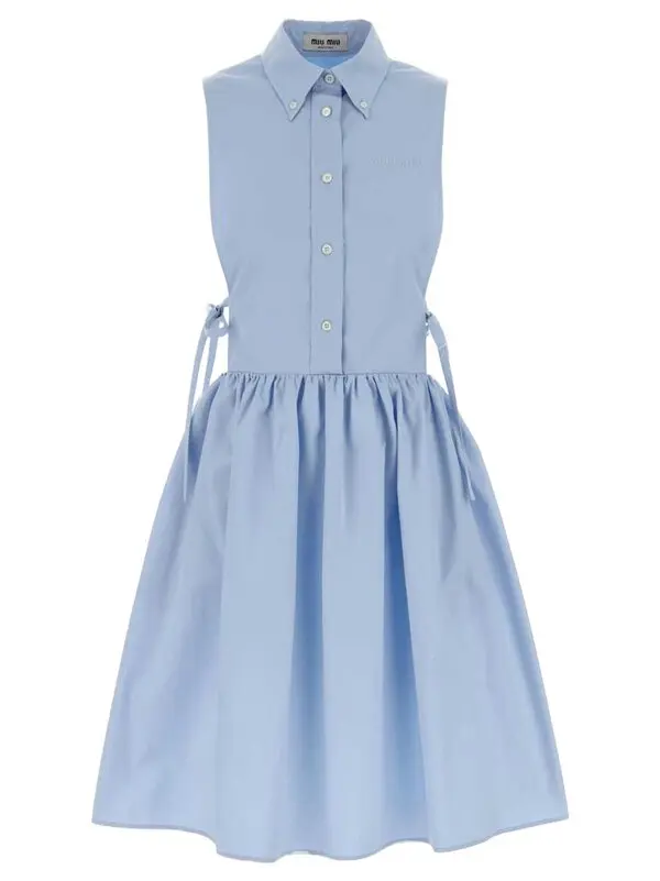 Miu Miu Cotton Shirt Dress - Blue