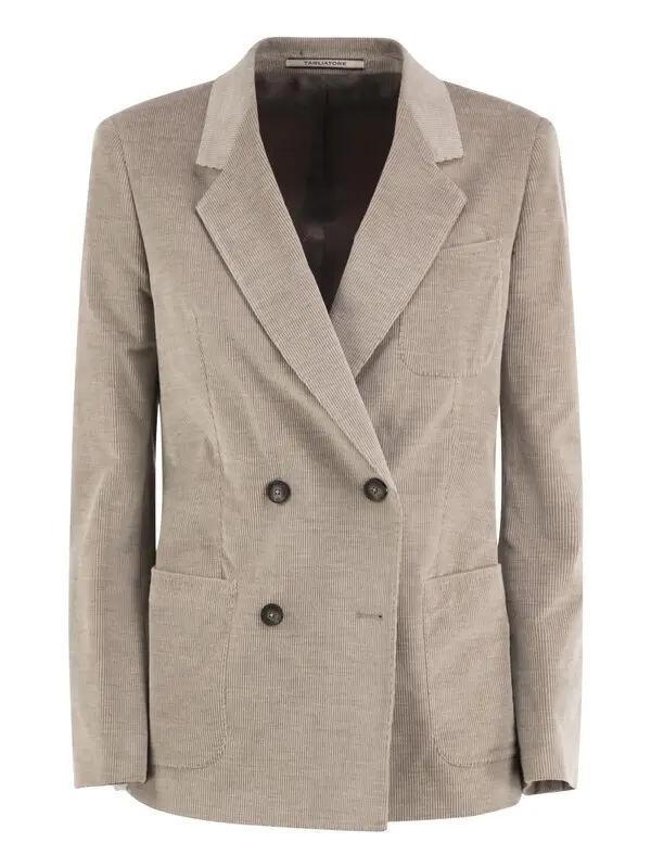 Tagliatore Double-breasted Stretch Cotton Cashmere Blazer - Multicolor