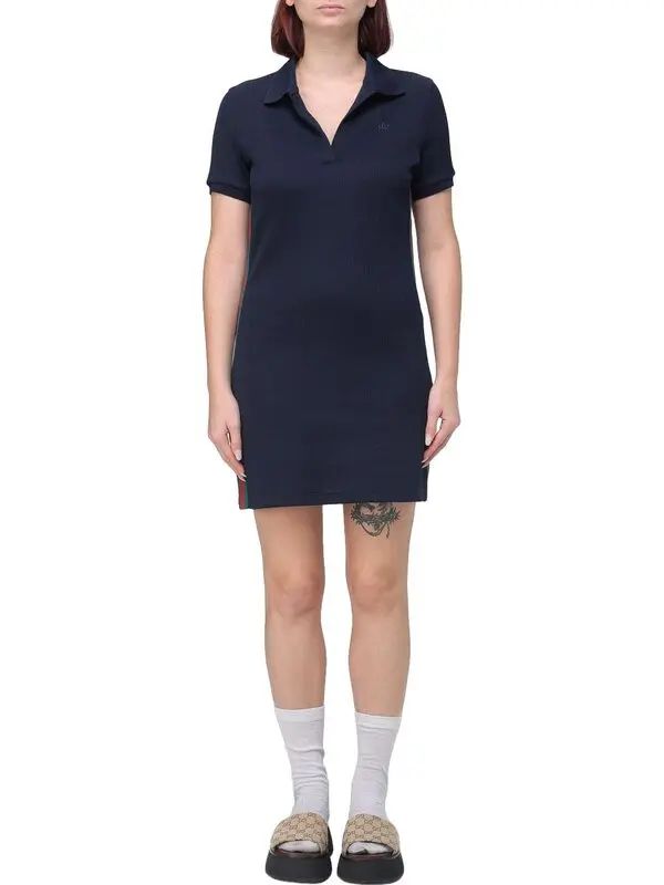 Gucci Cotton Jersey Polo Mini Dress - Blue