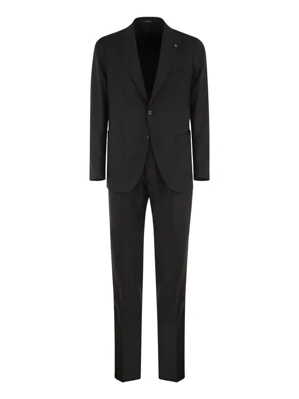 Tagliatore Single-breasted Virgin Wool Suit - Black