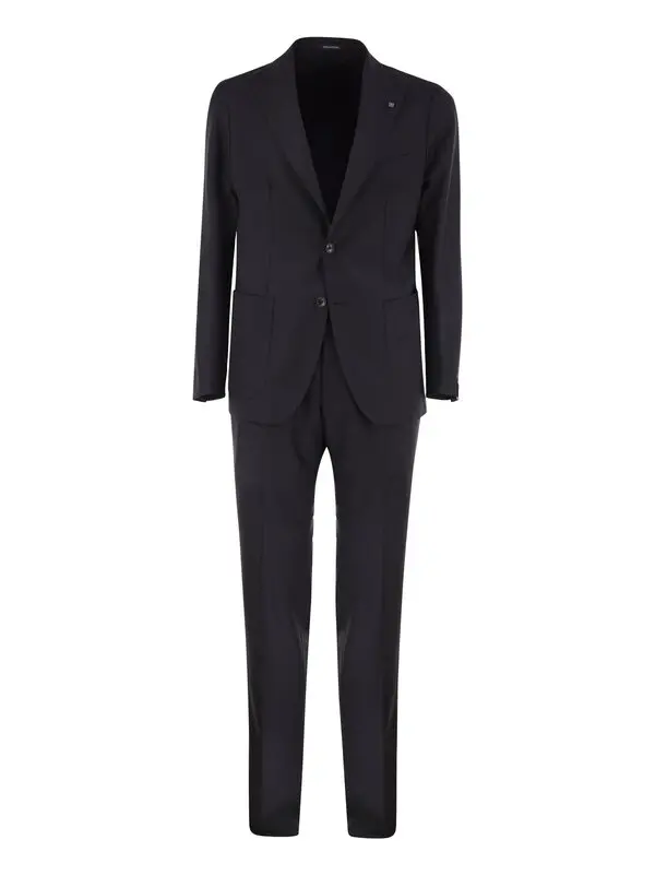Tagliatore Single-breasted Virgin Wool Suit - Blue