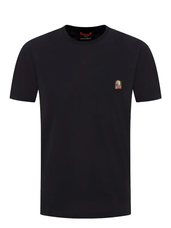 PARAJUMPERS Cotton T-shirt With Logo Patch - Black