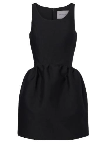 Balenciaga Wool And Silk-blend Sleeveless Minidress - Black