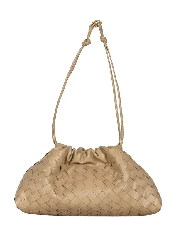 Bottega Veneta Woven Calfskin Leather Bucket Bag - Blue