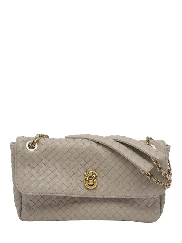 Bottega Veneta Madison Shoulder Bag In Intrecciato Leather - Cream