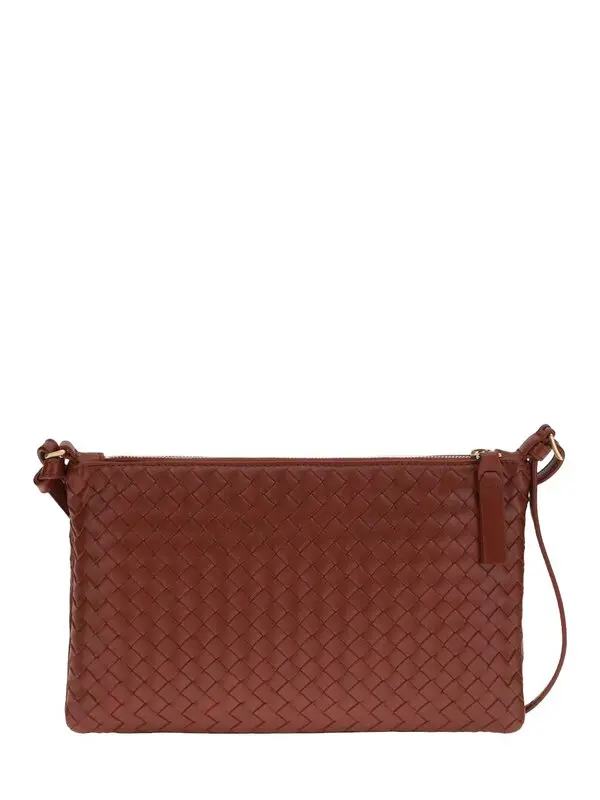 Bottega Veneta Small Woven Nappa Crossbody Bag - Red
