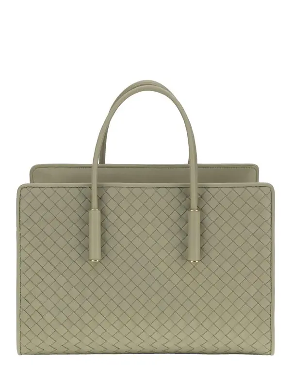Bottega Veneta Barbara Intrecciato Lambskin Handbag - Green