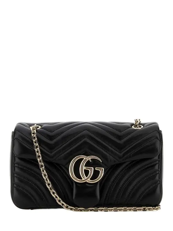 Gucci Gg Marmont Matelasse Leather Shoulder Bag - Black