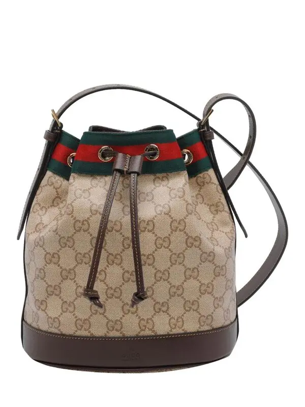 Gucci Venice Mini Gg Monogram Jacquard Fabric Bucket Bag - Cream