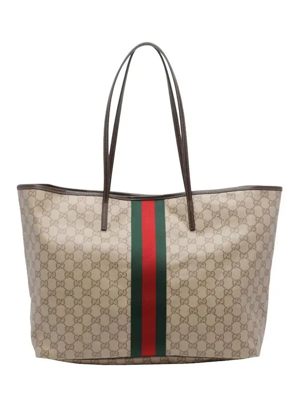 Gucci Tribeca Monogram Jacquard Shoulder Bag With Double Handle - Cream