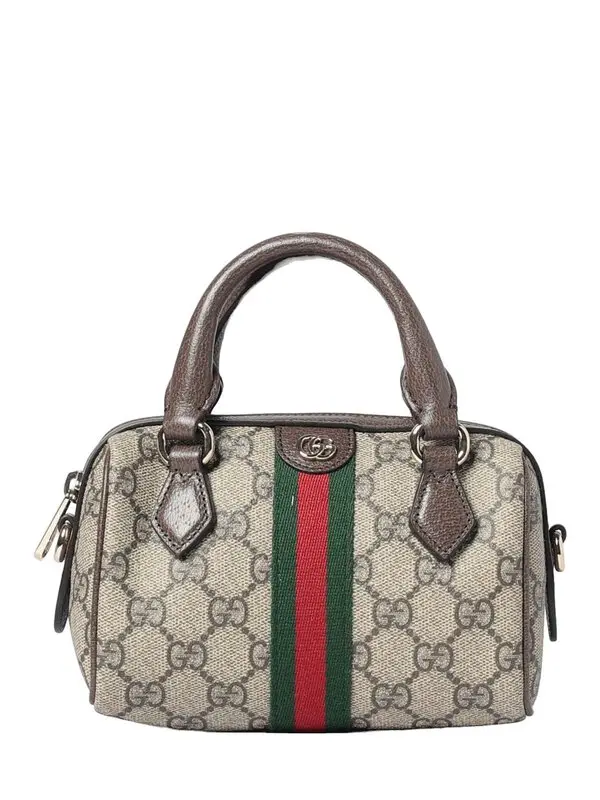 Gucci Monogrammed Canvas Mini Boston Bag - Cream