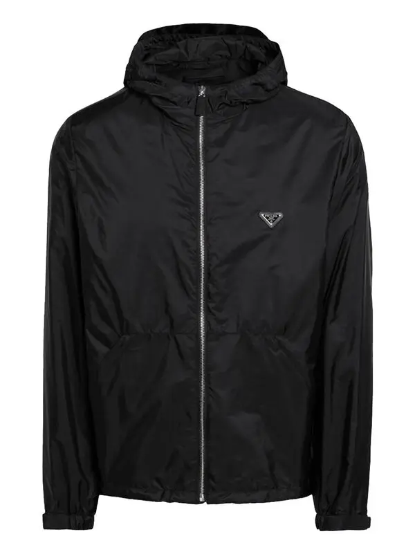 Prada Hooded Nylon Windbreaker - Black