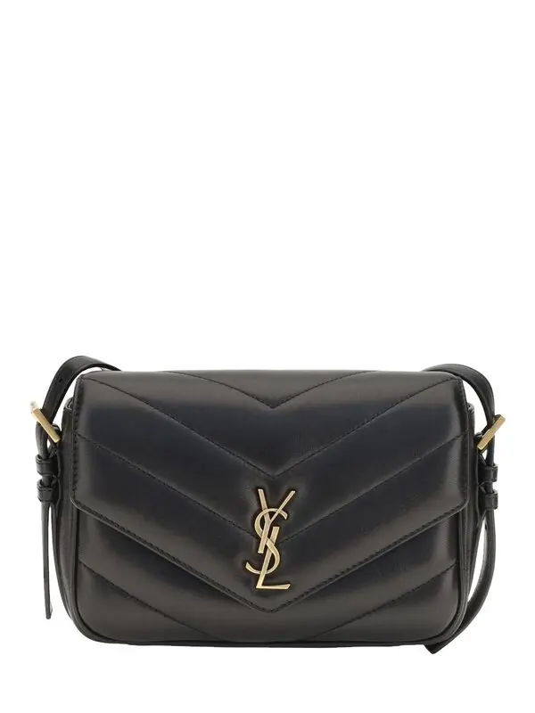 Saint Laurent Lambskin Shoulder Bag - Black