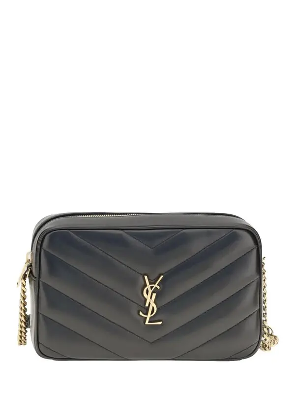 Saint Laurent Quilted Lambskin Shoulder Bag - Black