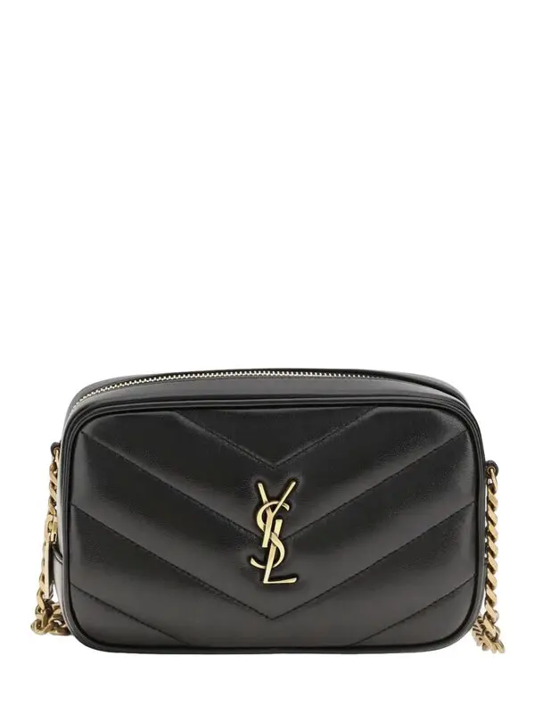 Saint Laurent Quilted Lambskin Leather Shoulder Bag - Black