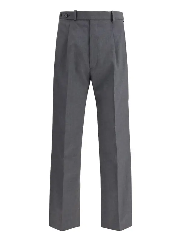 Prada Wool Blend Cotton Trousers - Gray