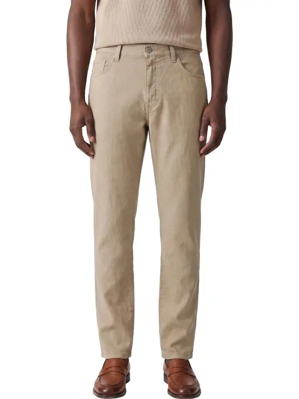 Zegna Linen Blend Slim Fit Jeans - Cream