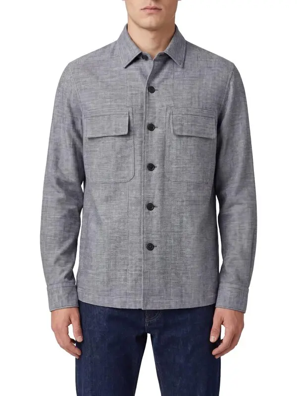 Zegna Wool Blend Shirt Jacket With Patch Pockets - Gray
