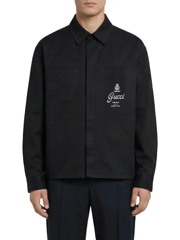 Gucci Cotton Shirt With Embroidered Logo - Multicolor
