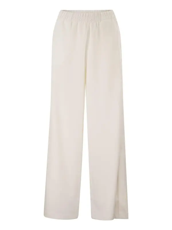 FAY Regular Fit Jersey Trousers With Logo Detail - White