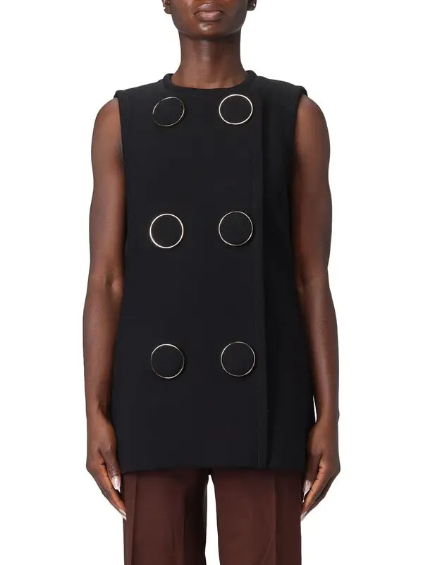 Gucci Wool Blend Vest With Gold Tone Hardware - Black
