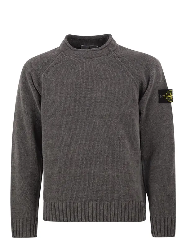 Stone Island Cotton Crew-neck Knit Jumper - Gray