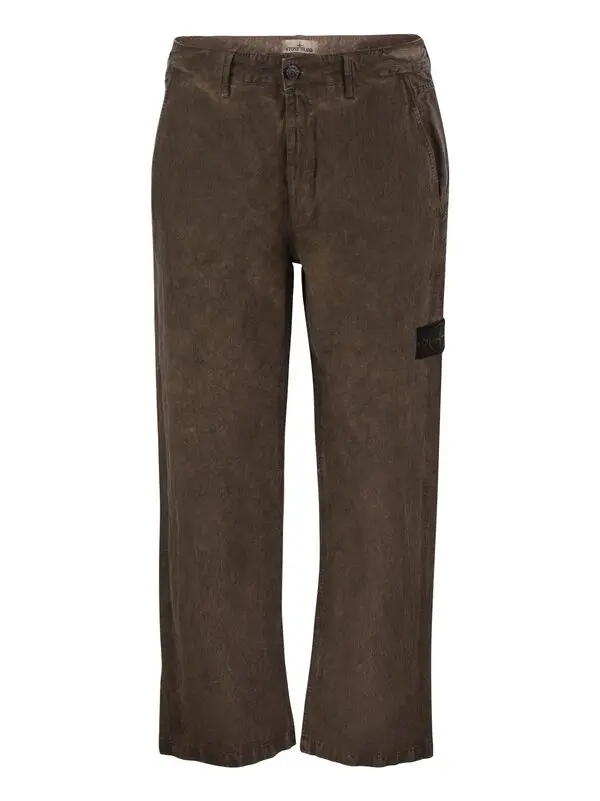 Stone Island Garment-dyed Corduroy Regular Fit Trousers - Brown
