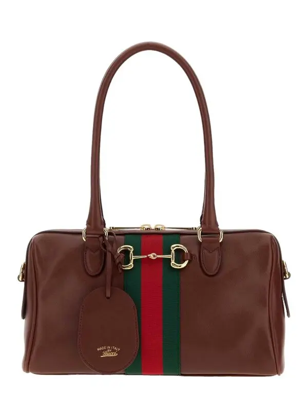 Gucci Horsebit Detail Shoulder Bag In Smooth Leather - Brown