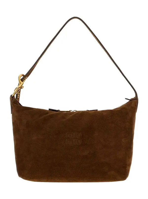 Miu Miu Suede Shoulder Bag - Brown