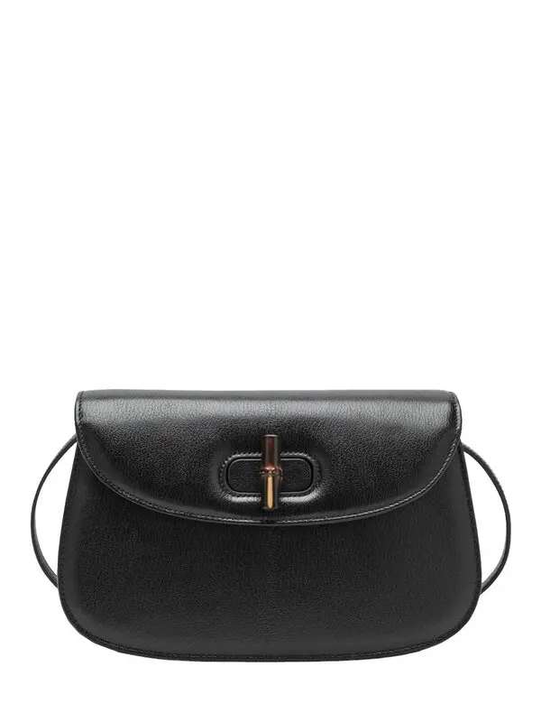 Gucci Bamboo Small Goat Leather Shoulder Bag - Black